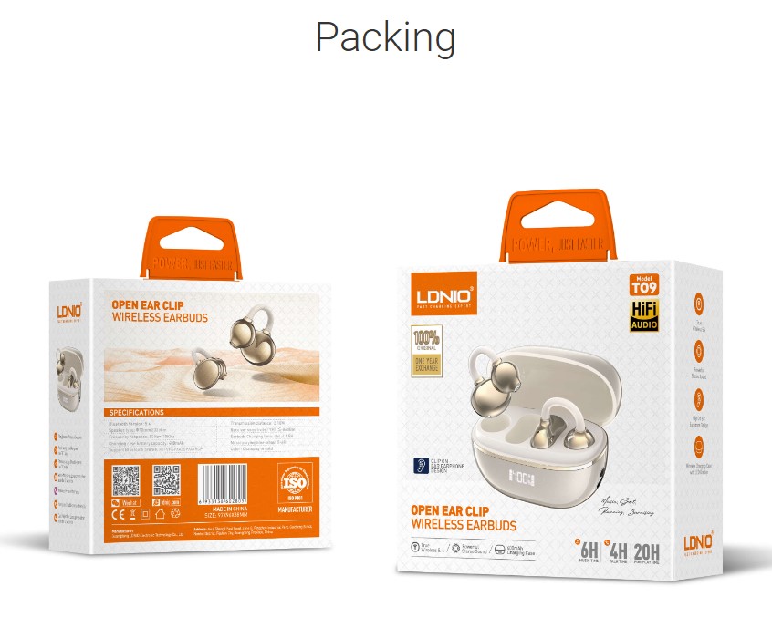 LDNIO T08/T09Wireless Stereo BT Open Earphones Wireless Open Ear Clip | Shopee Malaysia