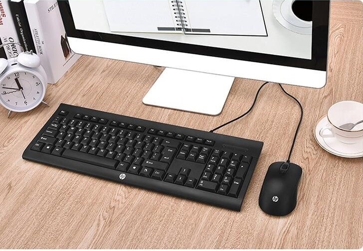 HP KM100 KEYBOARD AND MOUSE COMBO WIRED USB OFFICE DESKTOP PC KEYBOARD ...