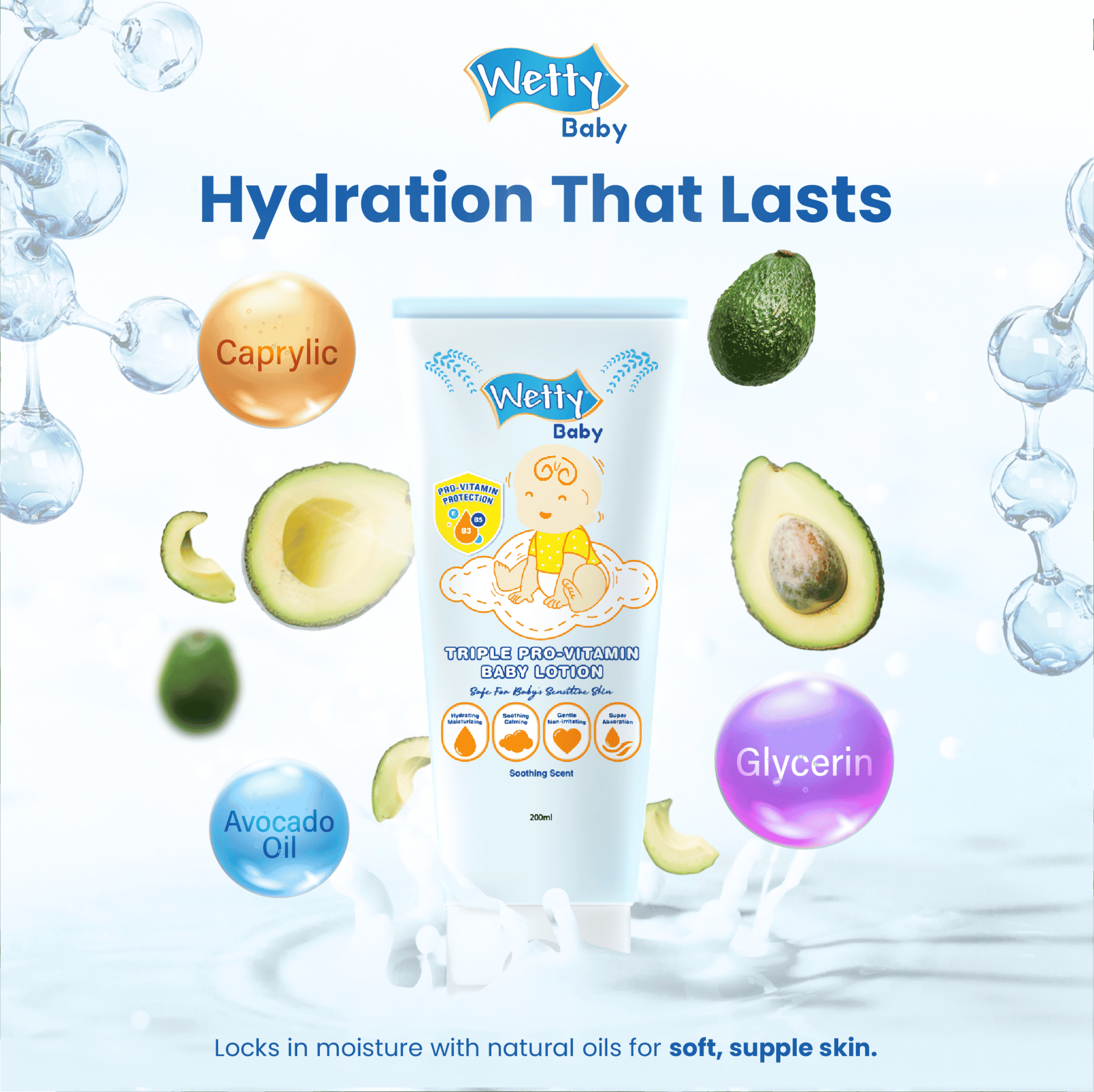 Wetty Baby Triple Pro Vitamin Baby Lotion - 90ml / 200ml | Shopee Malaysia
