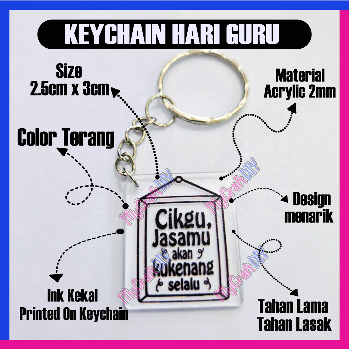 Keychain Gift Souvenir Murah Hadiah Hari Guru Cenderahati Perpisahan ...