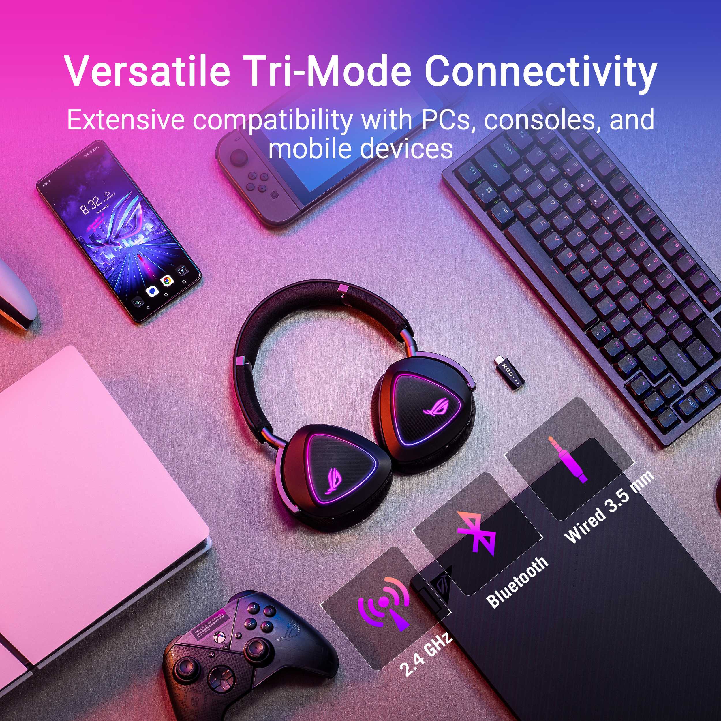 ASUS ROG Delta II( A701 )WIRELESS GAMING HEADSET ( BT, ROG SpeedNova 2 ...