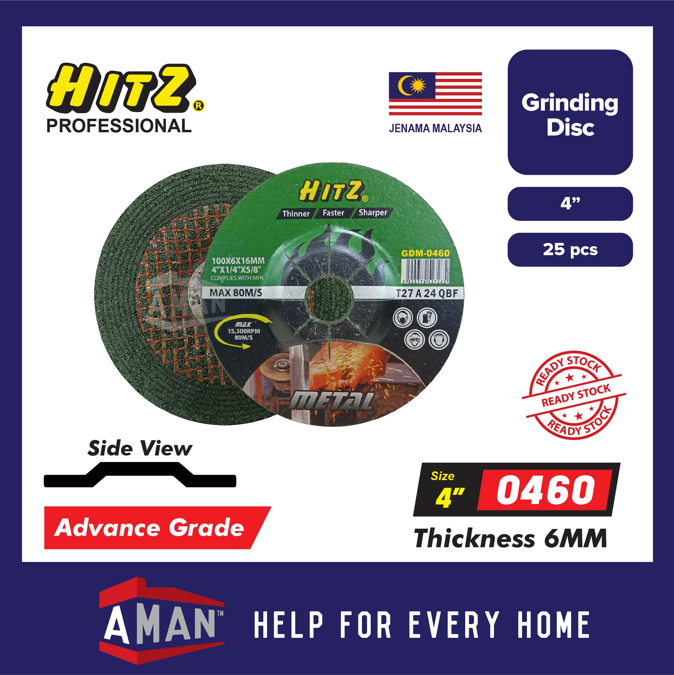 HITZ Metal Grinding Disc Polishing Disc Mata Pengisar Mata Polish ...