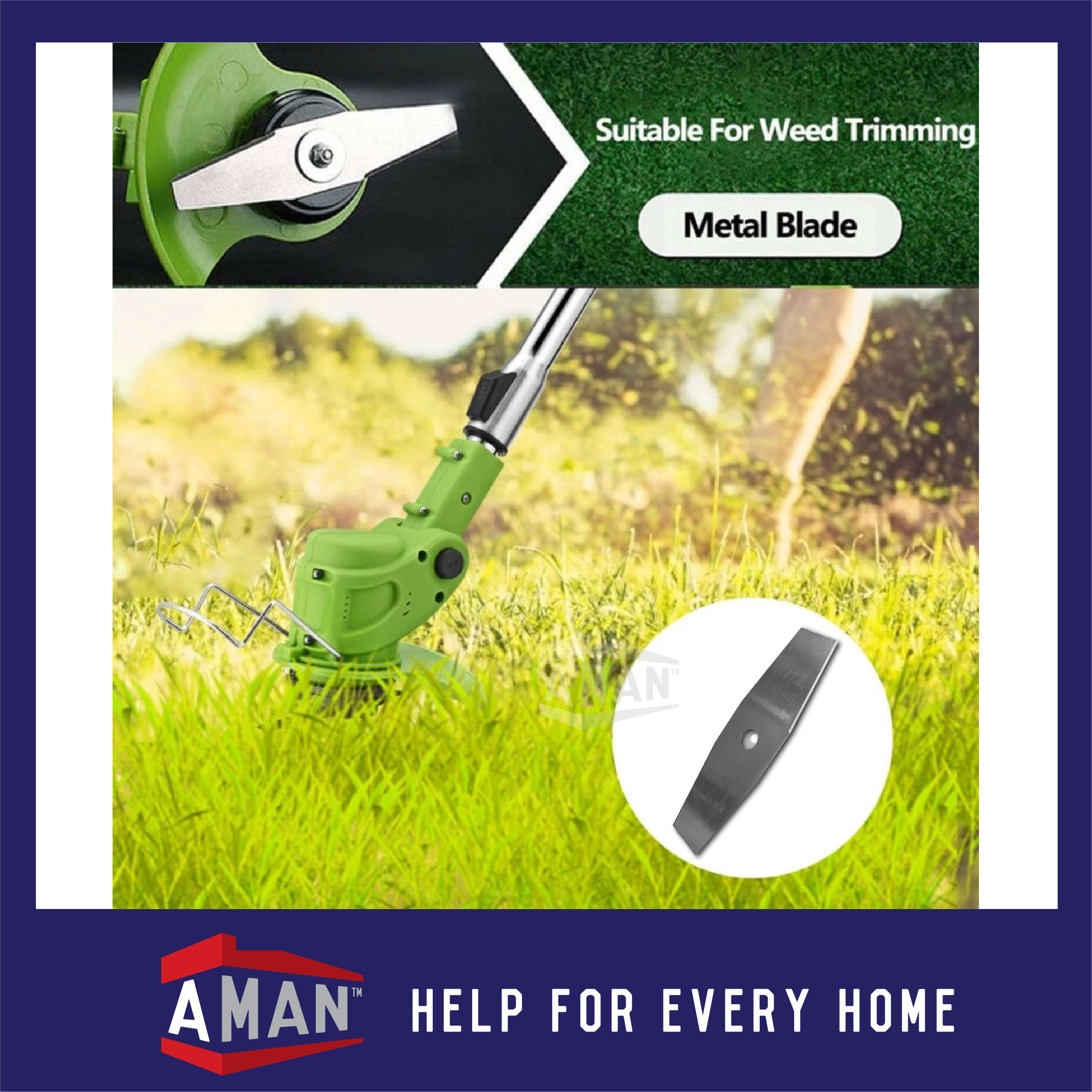 HITZ Steel Grass Cutter Blade PVC Universal Grass Cutting Blade Trimmer ...