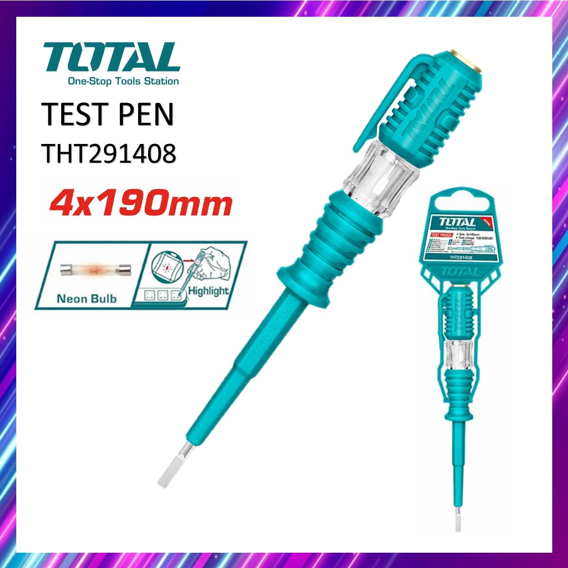 TOTAL Test Pen AC 100V - 500V THT291408 THT291908 Electrical Tester ...