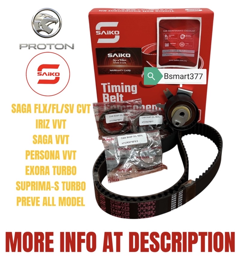 Proton timing belt kit set saga fl sv flx cvt/saga vvt/persona vvt/iriz vvt/exora turbo/preve ...
