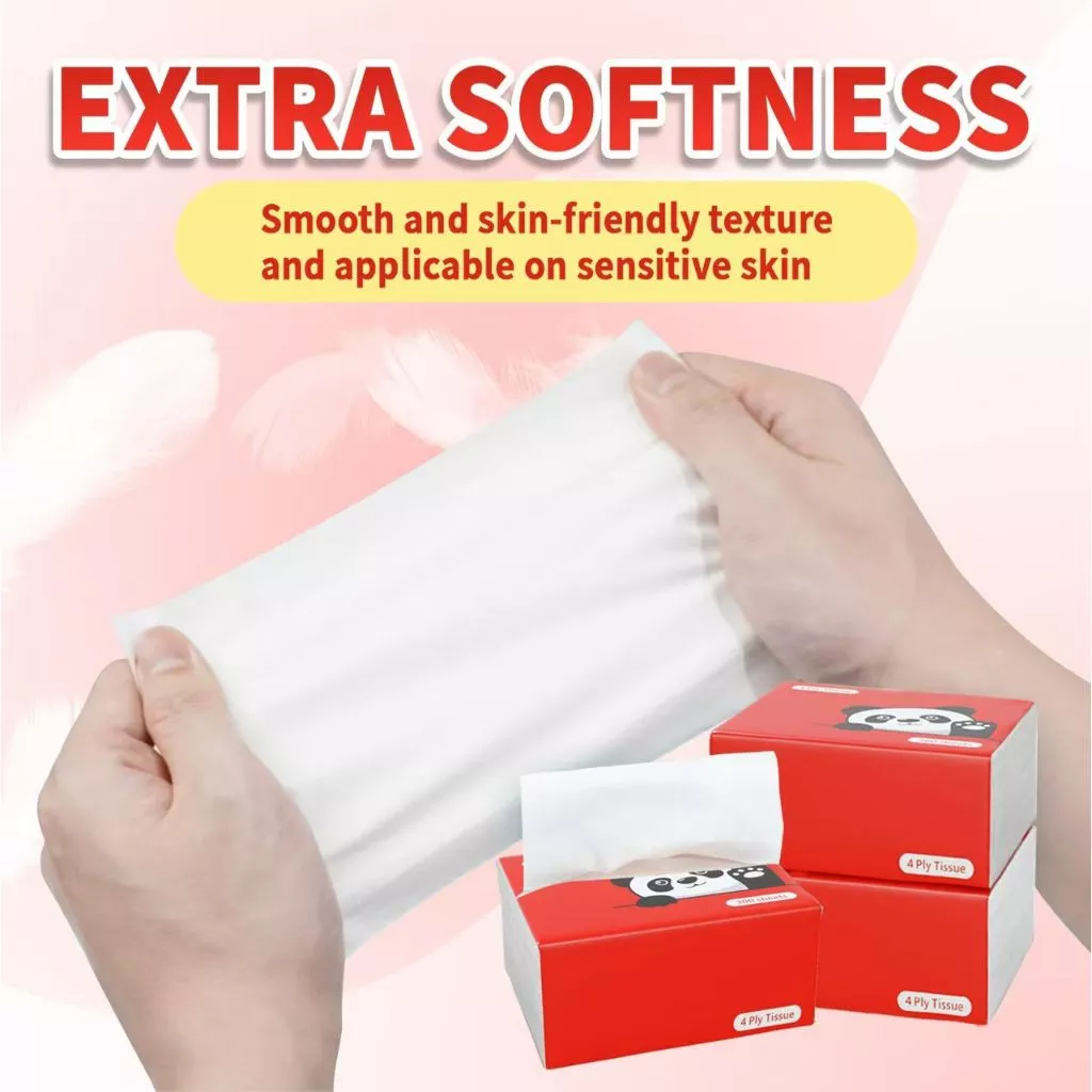 Red Panda Facial Tissue | 10 Pck x 300 Sheets Premium Tissue | 3000 ...