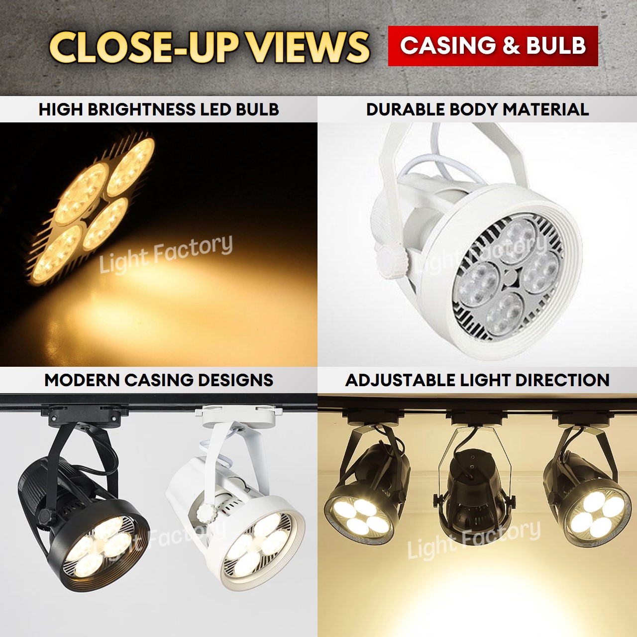 🔥HOT🔥 Track Light E27 Housing PAR30 LED BULB 35W LED Spotlight 1 Meter ...