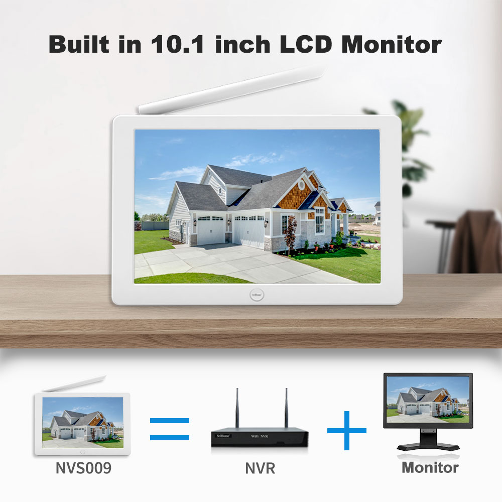 SriHome NVS009-IPC059 Plug & Play WiFi CCTV NVR LCD Screen Monitor + 4x ...