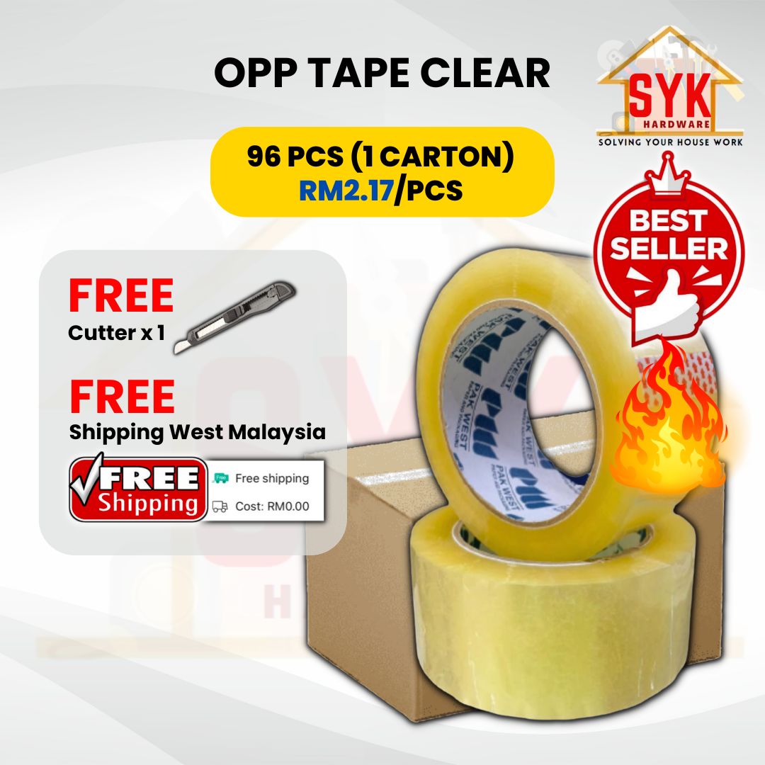 SYK OPP Tape Clear 48mmx100meter Adhesive Tape Cellophane Tape Packing ...