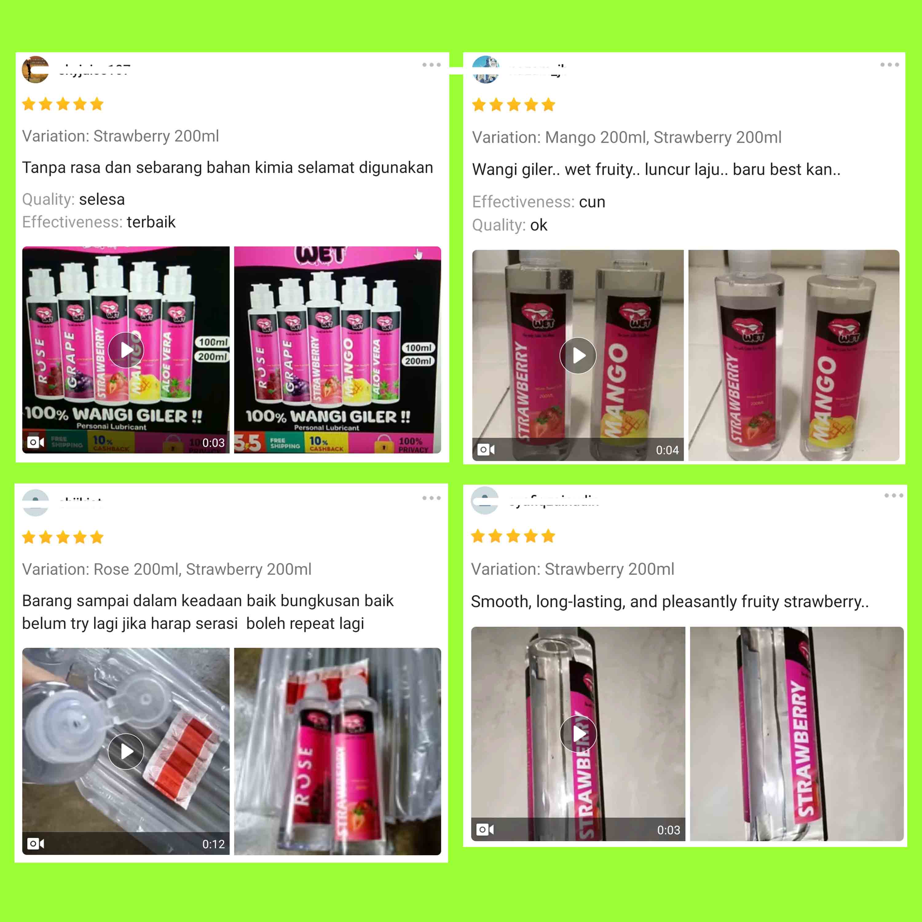 [ EXTRA SMOOTH ] WET FRUITY Aloe Vera Adult Personal Lube Water Based ...