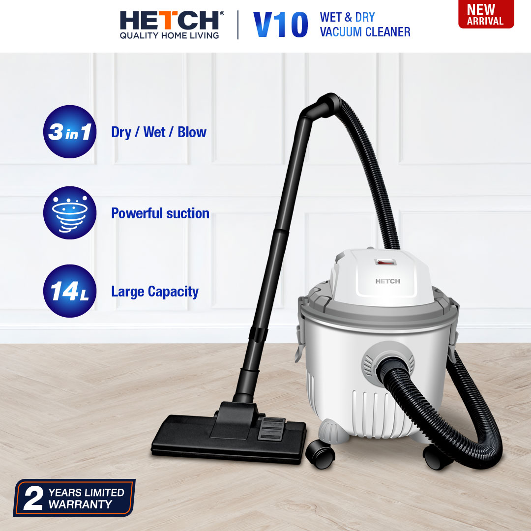 HETCH V10 Wet & Dry Vacuum Cleaner Vakum Basah & Kering Pembersih ...