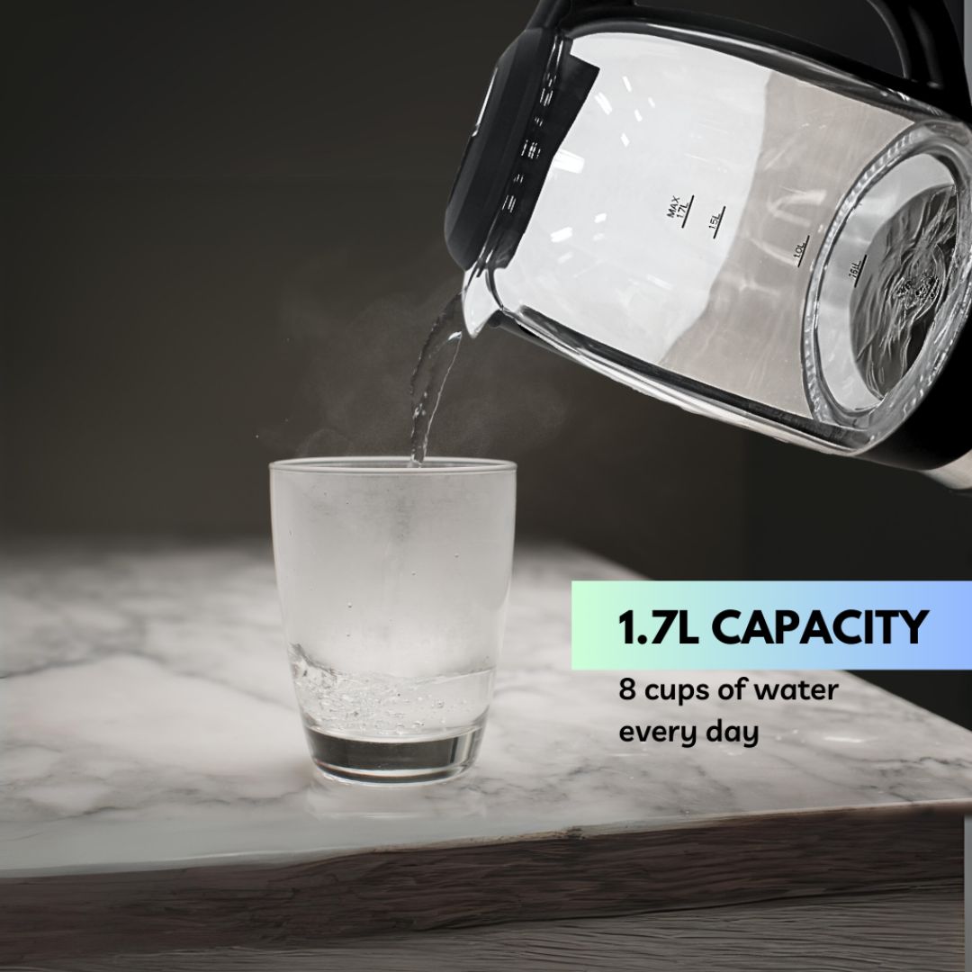 Morgan 2200W Glass Jug Kettle (1.7L) MJK-G1117 / Faraday 2200W Glass Jug Kettle (1.7L) FJK-9818G ...