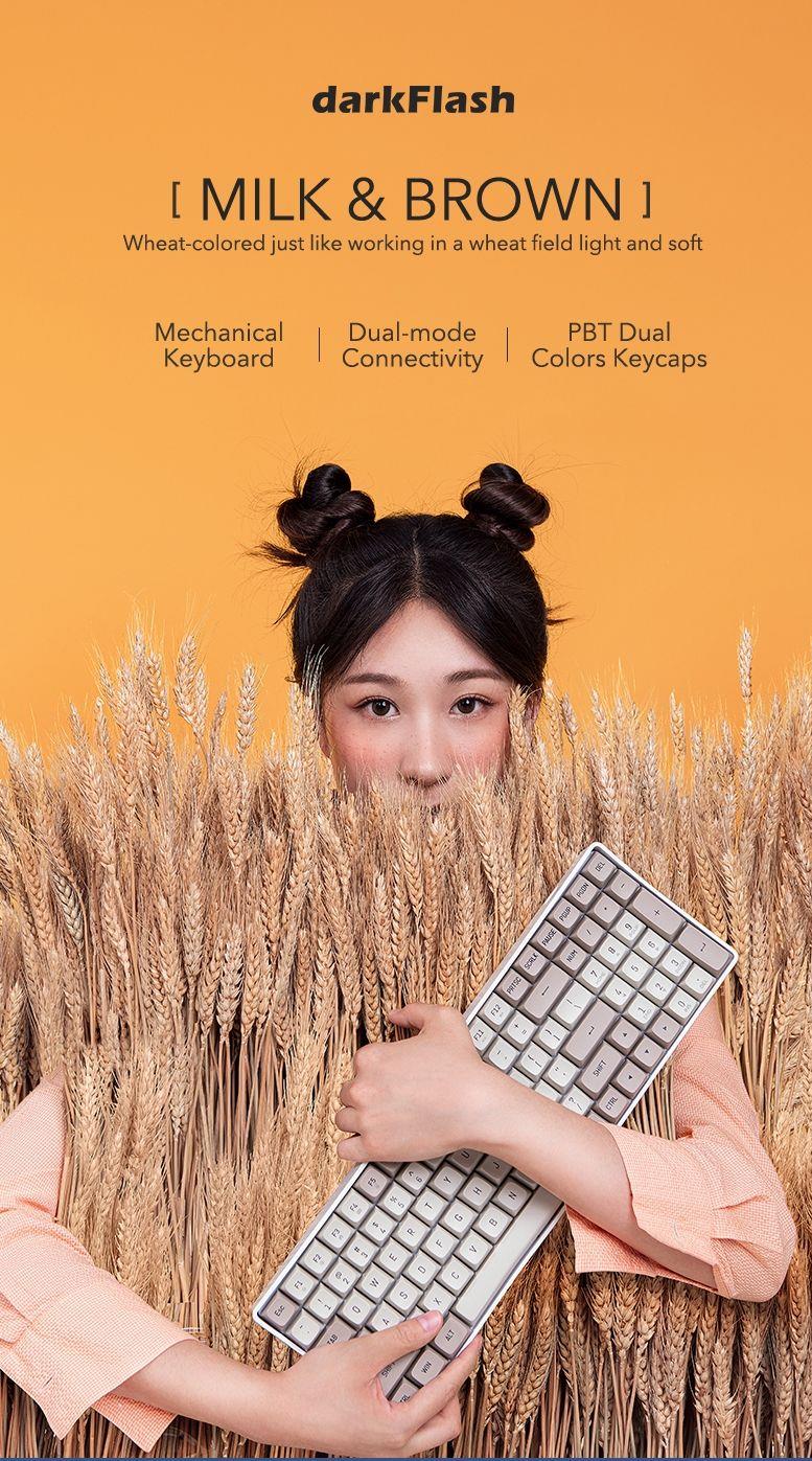 AIGO DarkFlash GD100 Milk Brown Brown Sugar Starry Blue Wireless ...