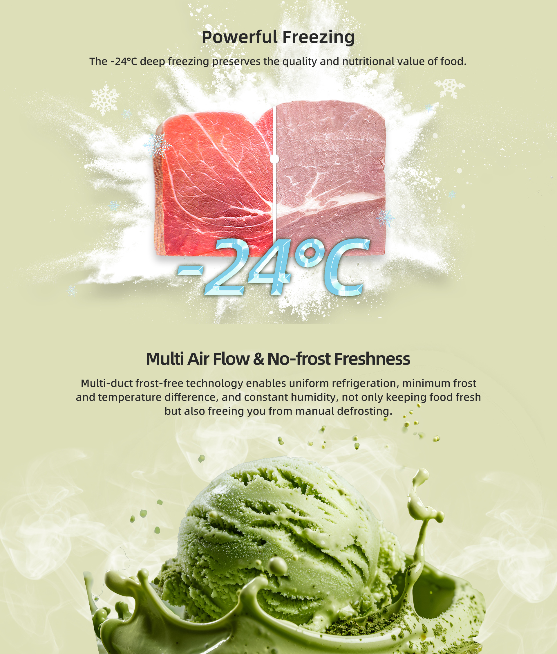 CHiQ 220L Retro Colorful No-Frost Refrigerator Multi Air Flow/Powerful ...