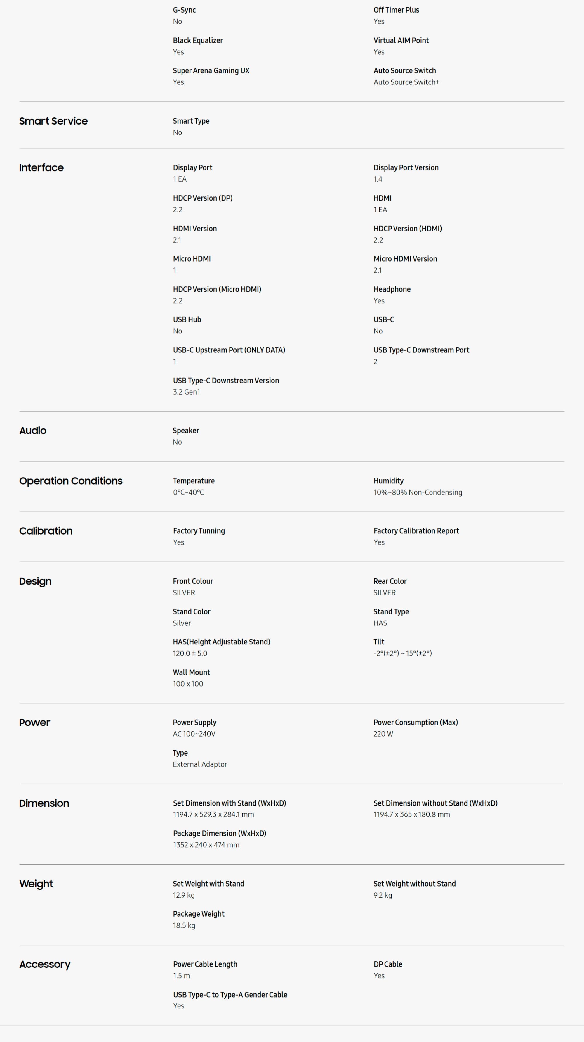 Samsung 49" Odyssey OLED G9 | G91SD DQHD 144Hz Gaming Monitor ...