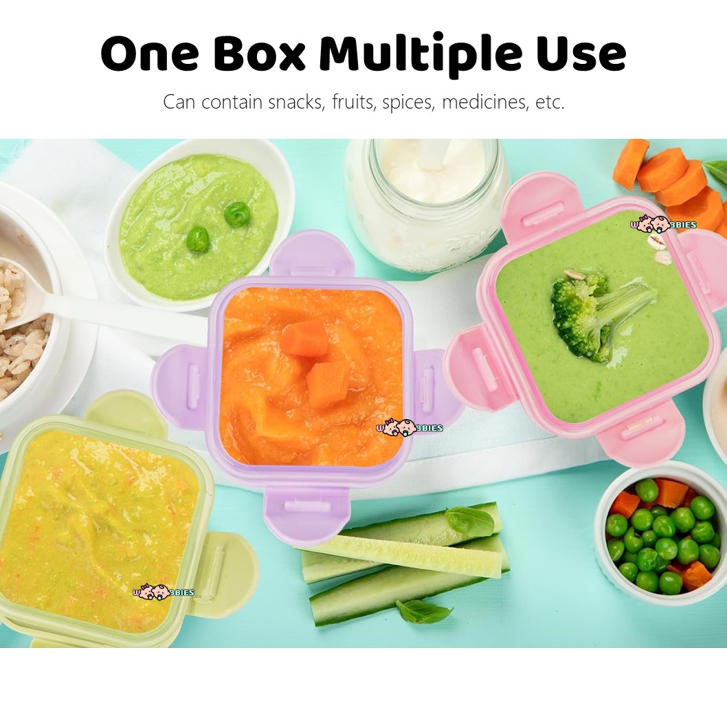 👶🏻Woobbies Baby Food Box Snack Milk Powder Storage Cups Container ...