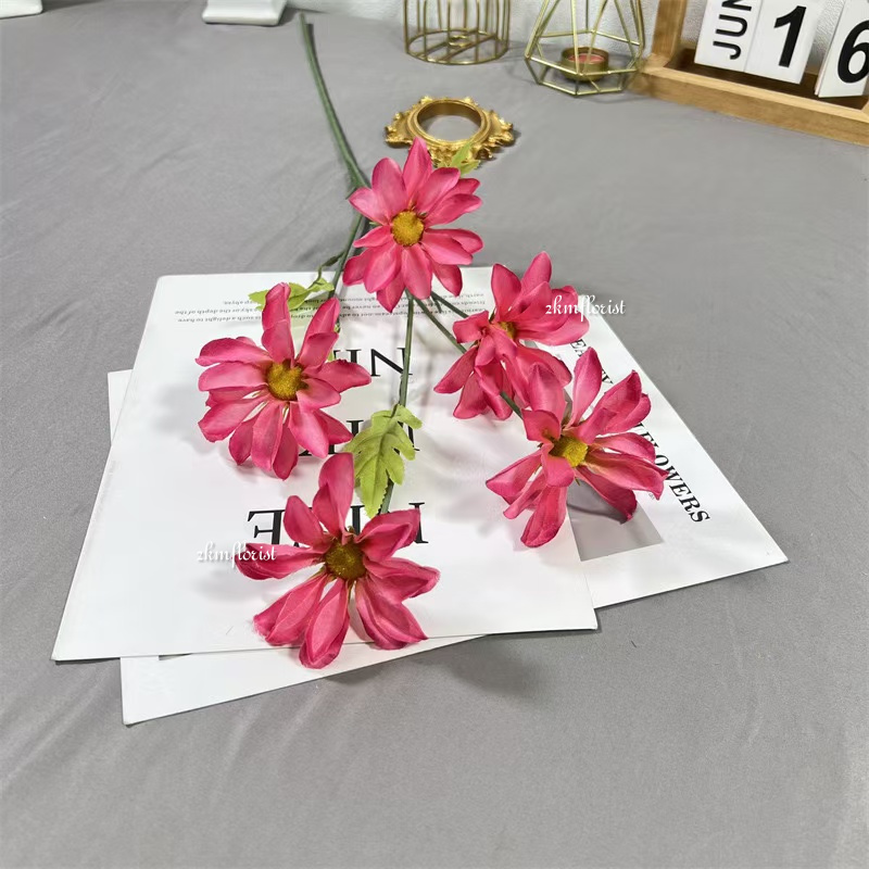 (5HEADS) FUJI CHRYSANTHEMUM Artificial Flower Bunga Plant Fake Orchid ...