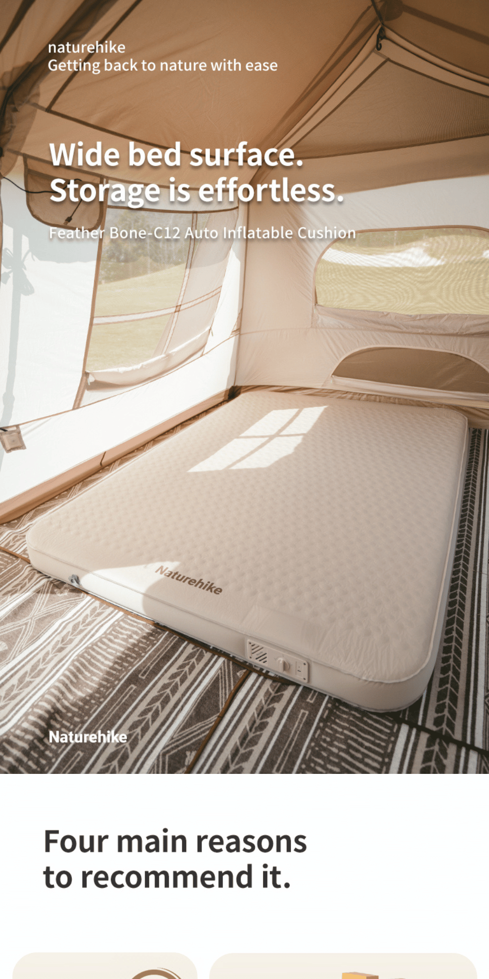 NATUREHIKE Yugu Comfort Automatic Inflatable Cushion C12cm | Shopee ...