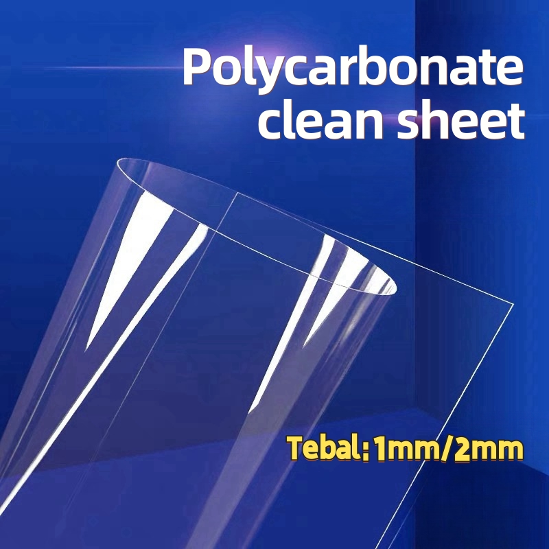 Polycarbonate Sheet Clear 1mm/2mm PC Flat Transparent Roof Atap ...