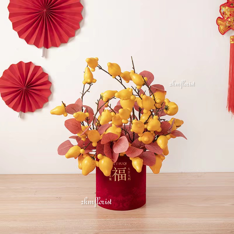 CNY BOX Flower Box Surprise Delivery Box Round Florist Box Kotak Bunga ...