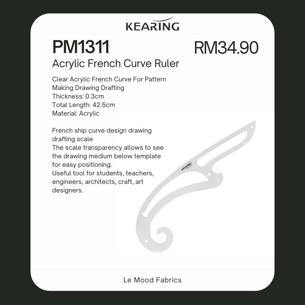 Original Kearing Acrylic French Curve Ruler Pembaris Lengkung Pembaris ...