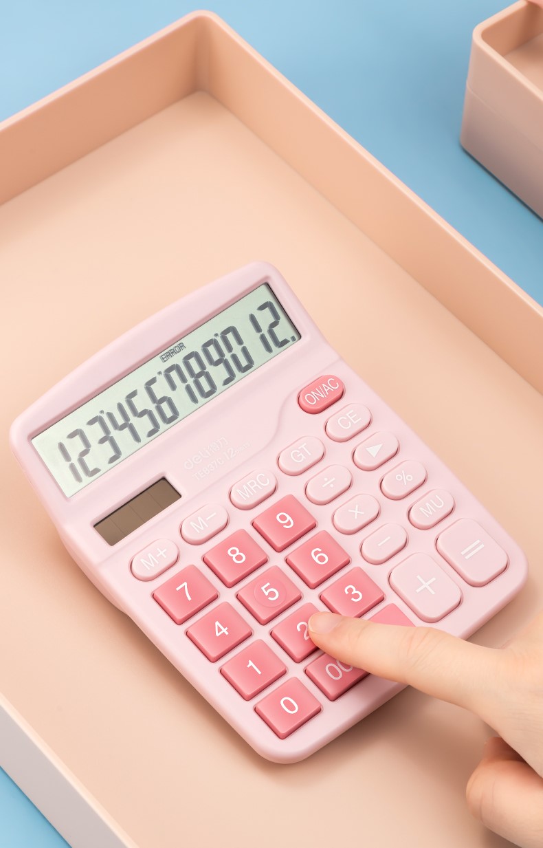 Deli Desktop Calculator 12 Digit Dual Power LCD TE837C | Shopee Malaysia