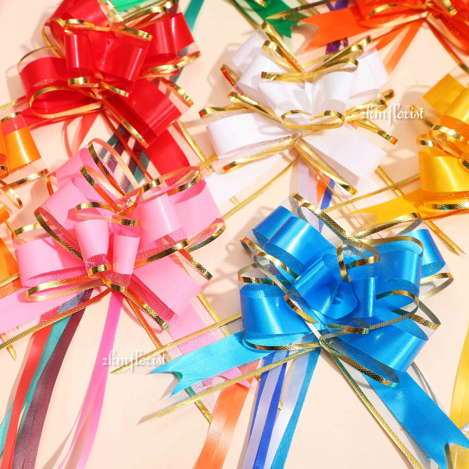 (10PCS) 8025 PULL Ribbon Reben Riben Gift Organza Flower Bouquet Happy ...