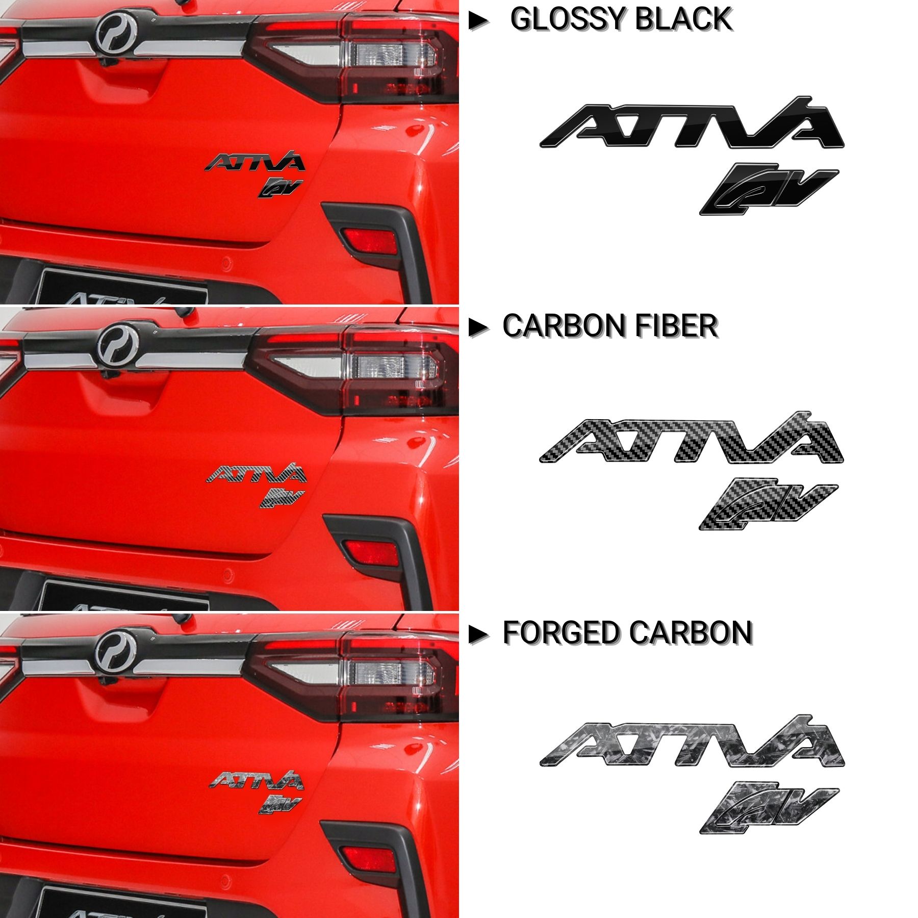 AMAZING PERODUA ATIVA CAR REAR ATIVA WORD AV WORD LOGO EMBLEM FRAME ...
