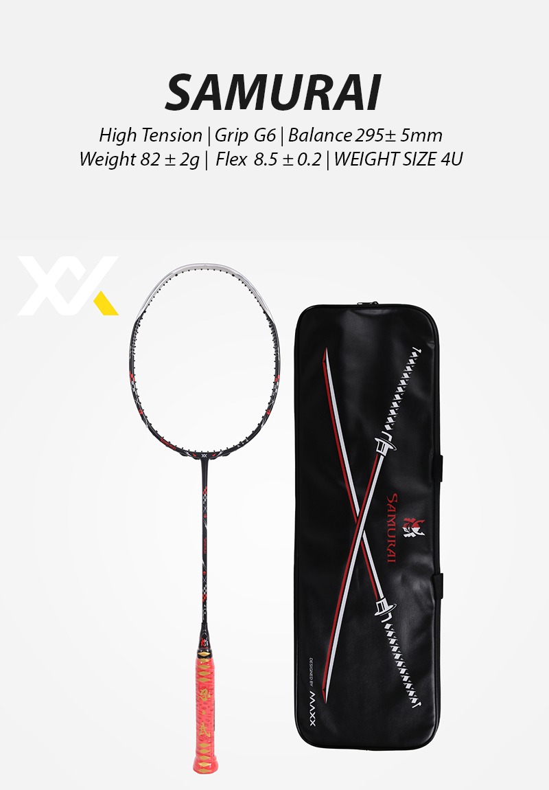 (NEW) MAXX Samurai Pro Racket 40T High Modulus Graphite (Free JP String ...
