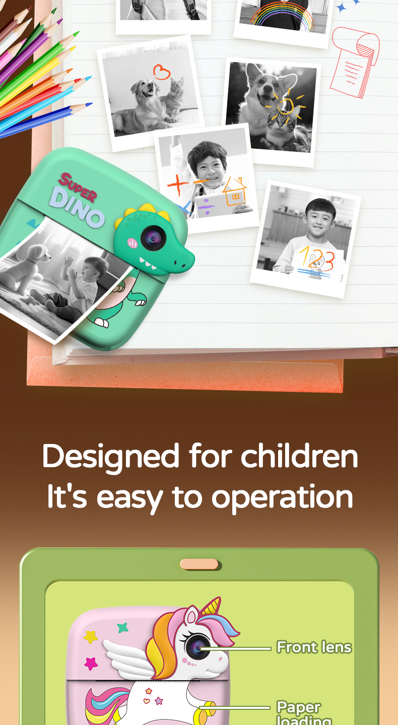 READY STOCK 1080P Kids Camera Mini Print Camera Kids Digital Camera ...
