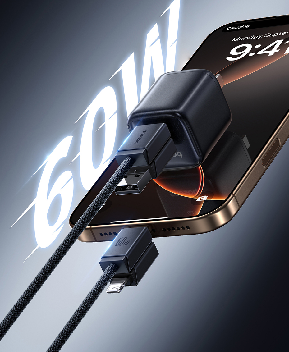 Baseus 4 in 1 USB Cable 60W Fast Charging Cable For iP Laptop Xiaomi ...