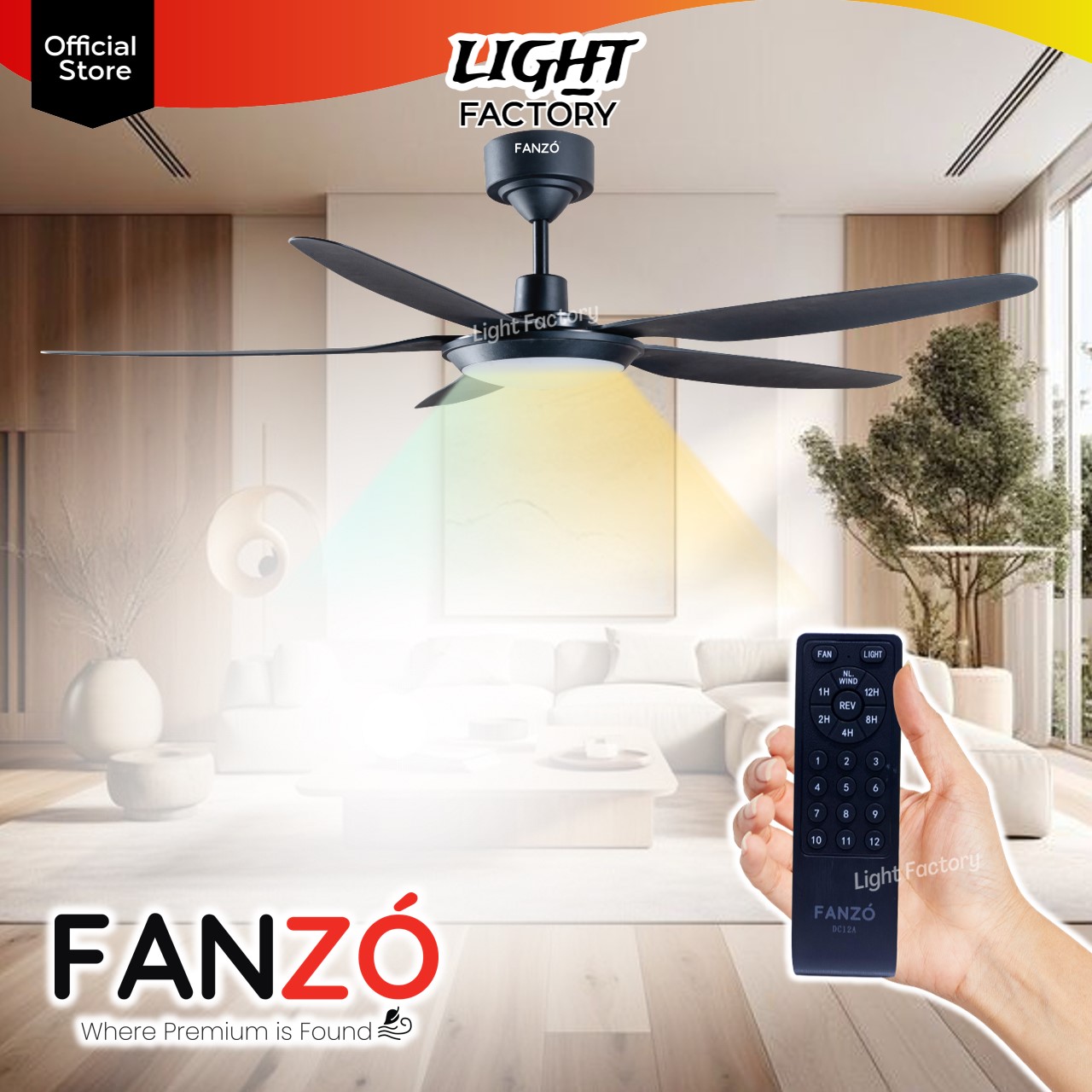 【SIRIM】FANZÓ Turbo LED 42" 56" DC Motor Ceiling Fan With Light 24 ...