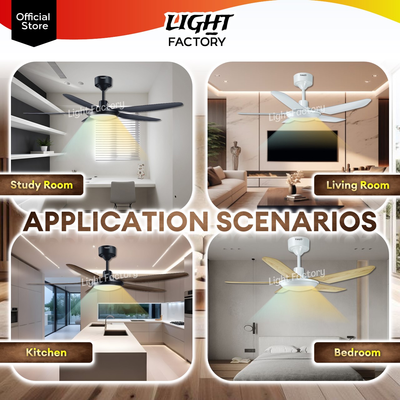 【SIRIM】FANZÓ Turbo LED 42" 56" DC Motor Ceiling Fan With Light 24 ...