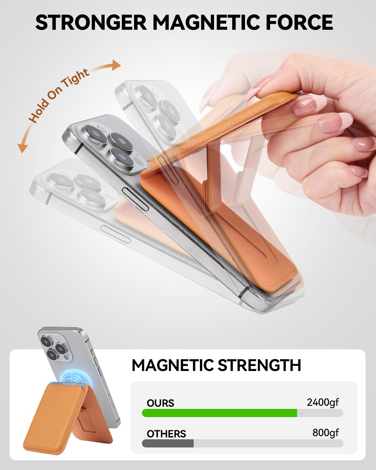 For Magsafe Magnetic Leather Wallet With Stand Case For All Mobile ...