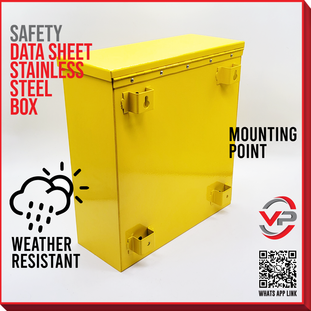 SAFETY DATA SHEET SDS MSDS STOAGE BOX YELLOW STAINLESS STEEL OUTDOOR ...