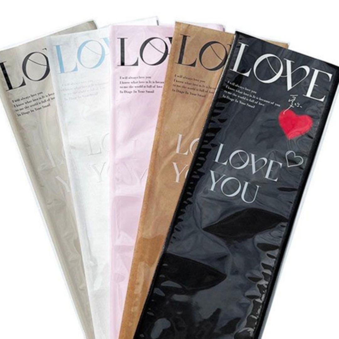 20Pcs Transparent Single Flower Bag/Single Flower Rose Wrapping Bag ...