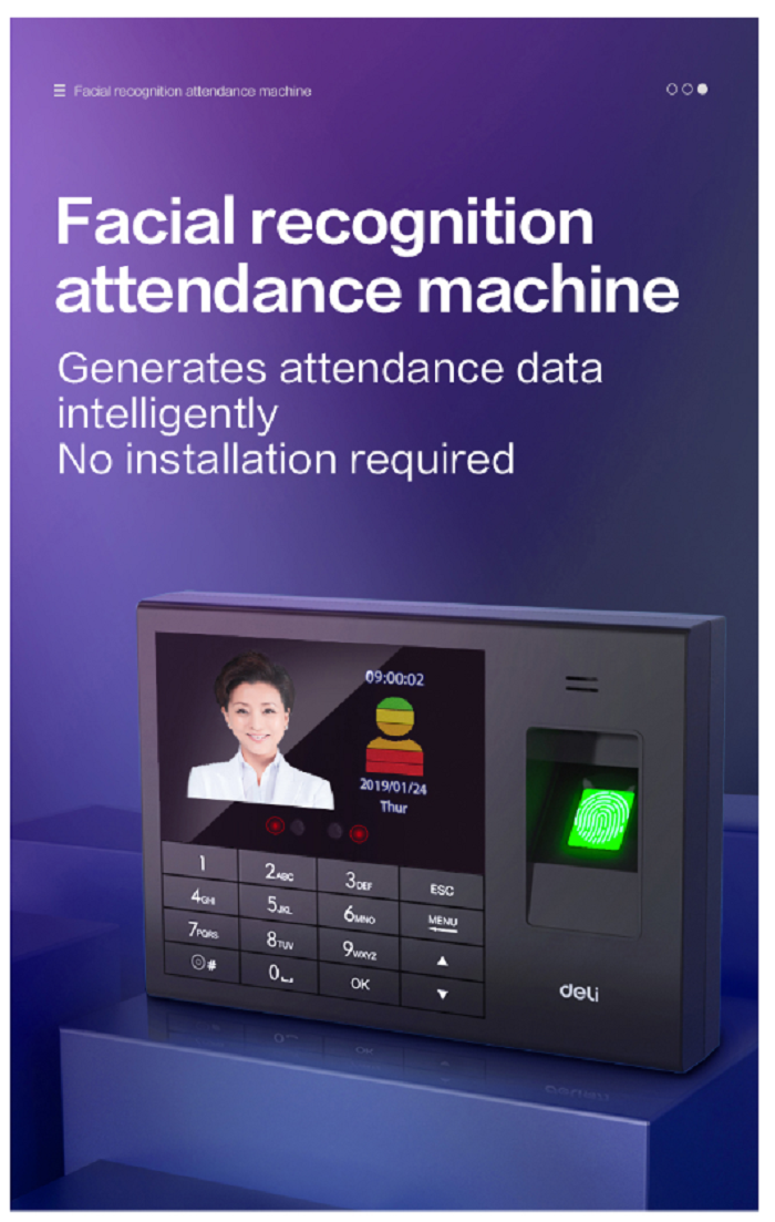 Deli Fingerprint + Face Time Attendance Machine E3765 | No Installation ...