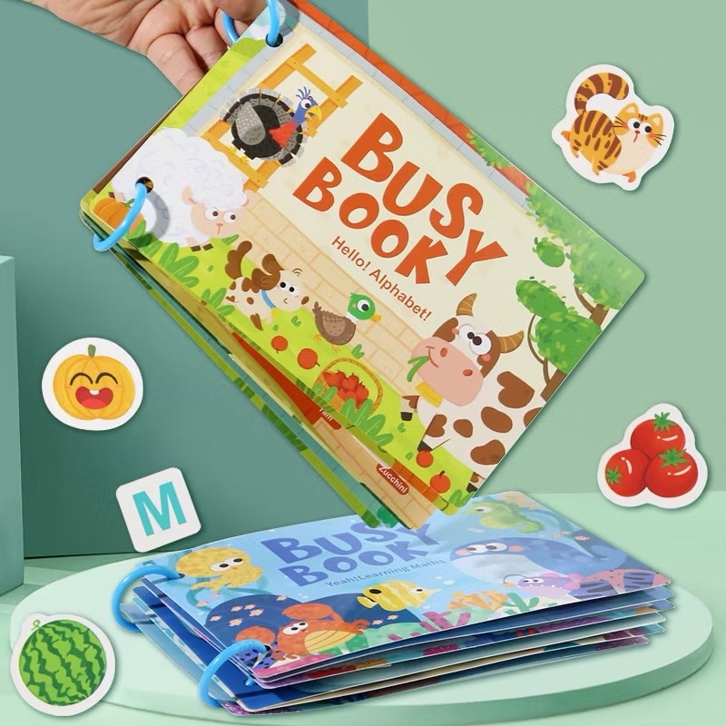 Kids Busy Book Montessori Early Learning Quiet Book Preschool Reusable ...