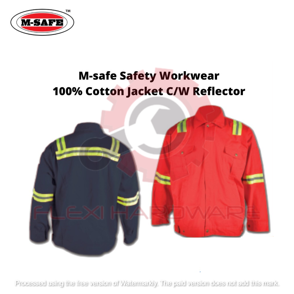 M-Safe Pre Shrunk Cotton Safety Work Jacket With Reflector Size M L XL ...