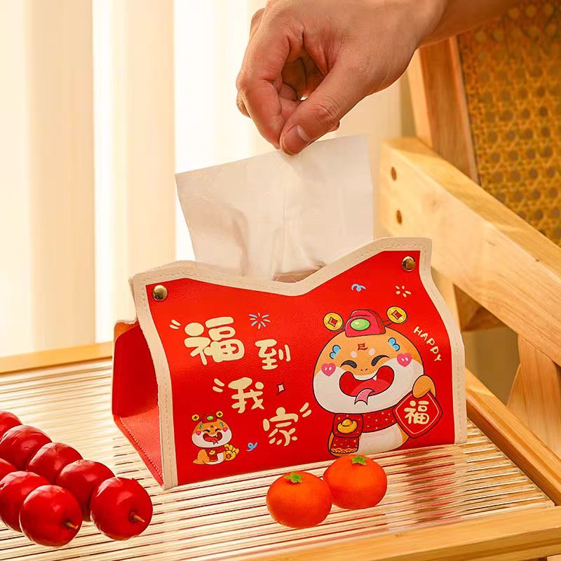 檀香阁 Tissue Box CNY Decoration 2025新年纸巾盒 新年裝飾 喜庆中国风紙巾盒 可愛 Chinese New ...