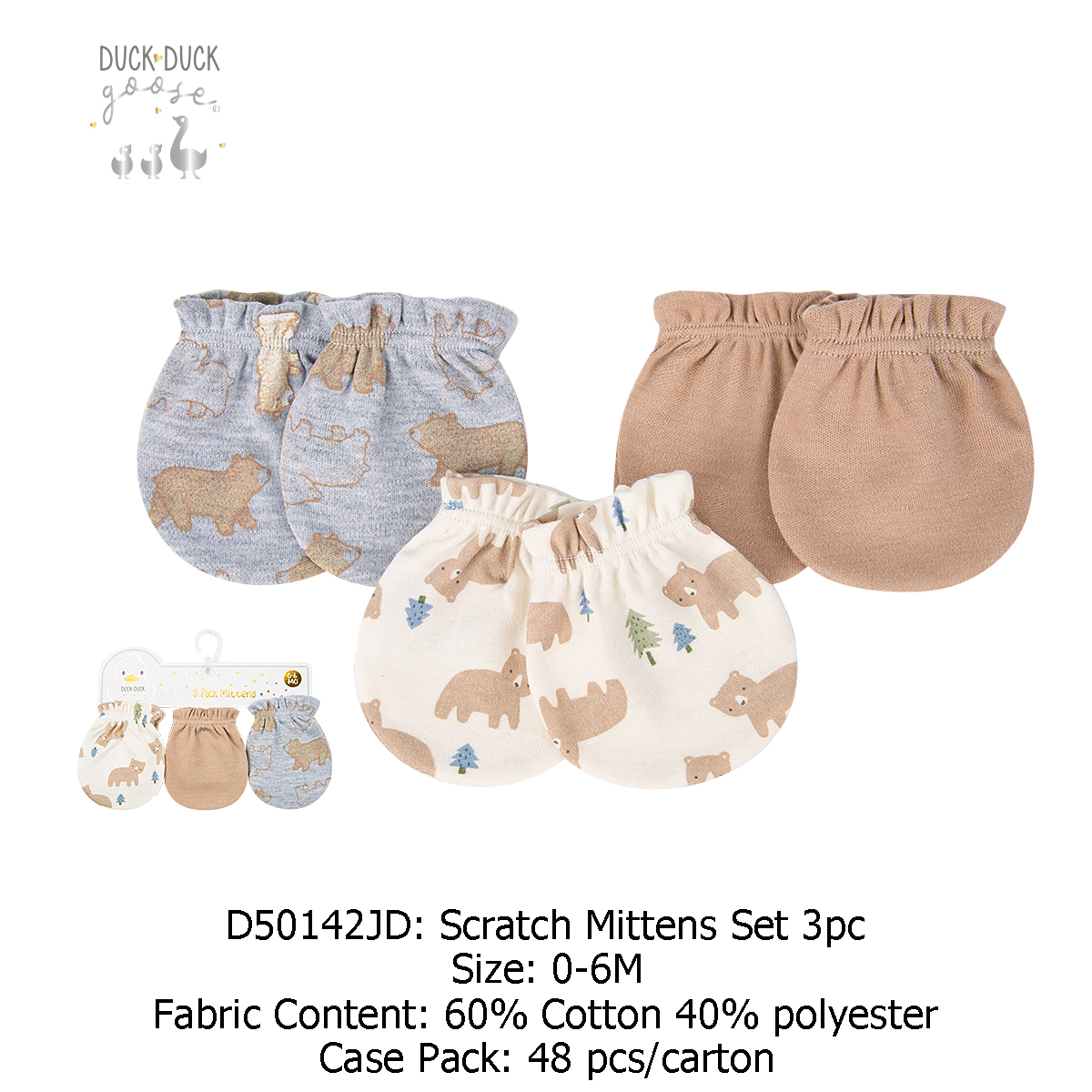Duck Duck Goose Scratch Mittens Set 3Pc D50142JD | Shopee Malaysia