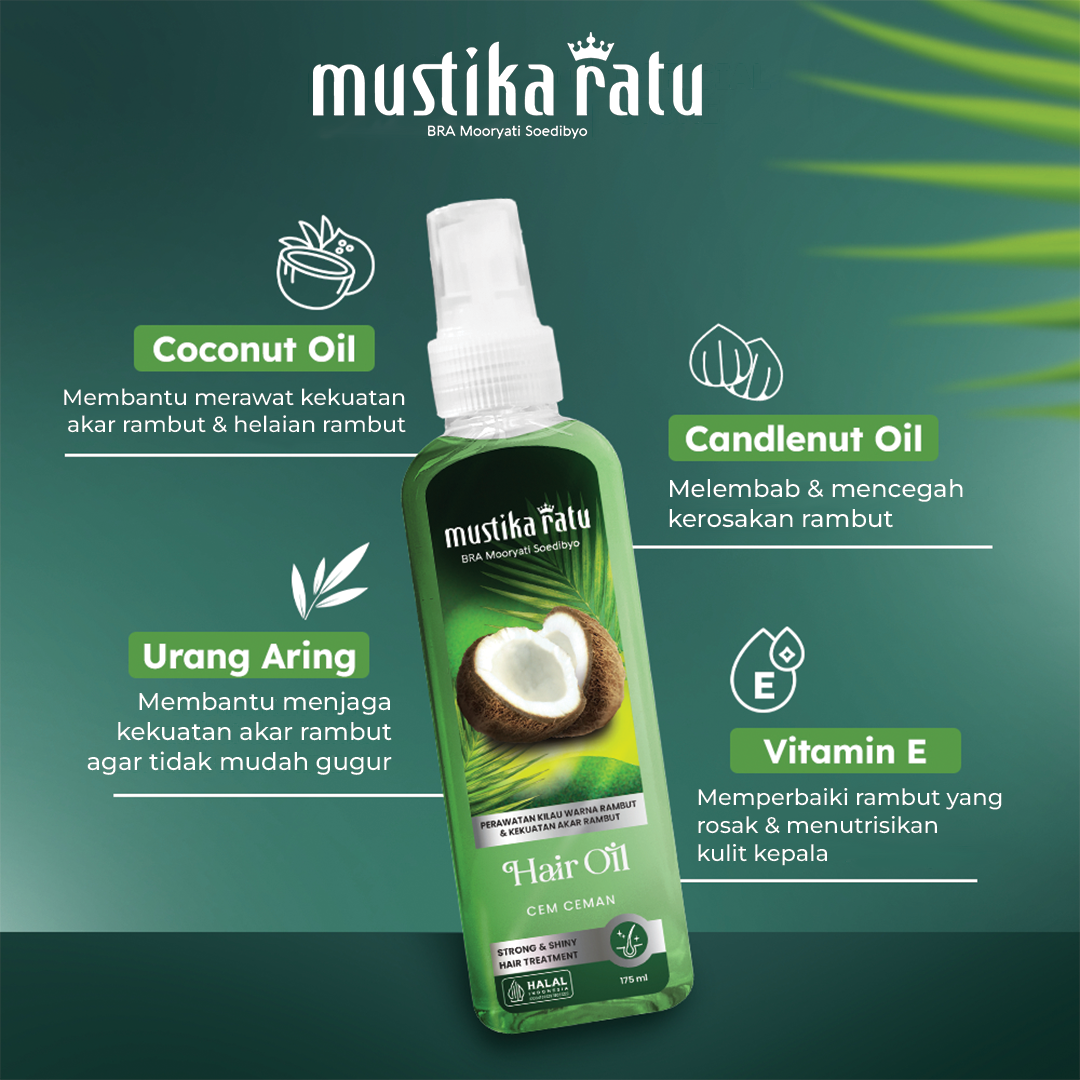 Mustika Ratu Minyak Rambut Cem-Ceman for Shiny Hair (175ml) | Shopee ...