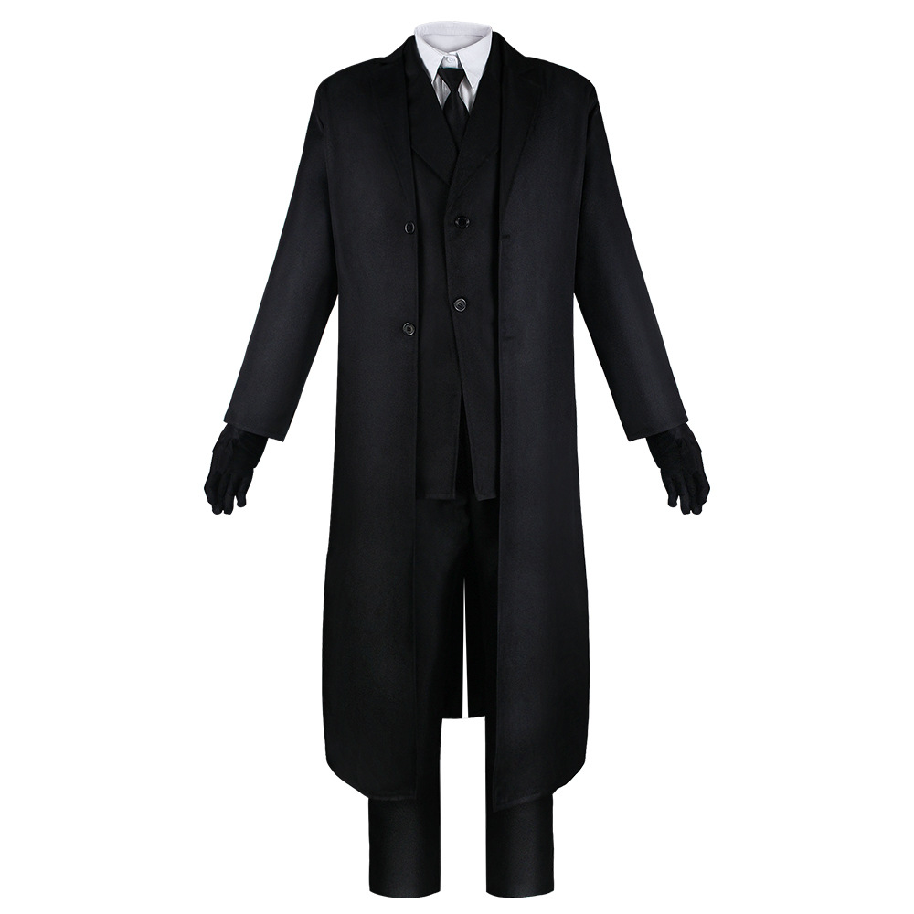 Dazai Cosplay Costume Black Trench Jacket Pants Gloves bandage Dazai ...