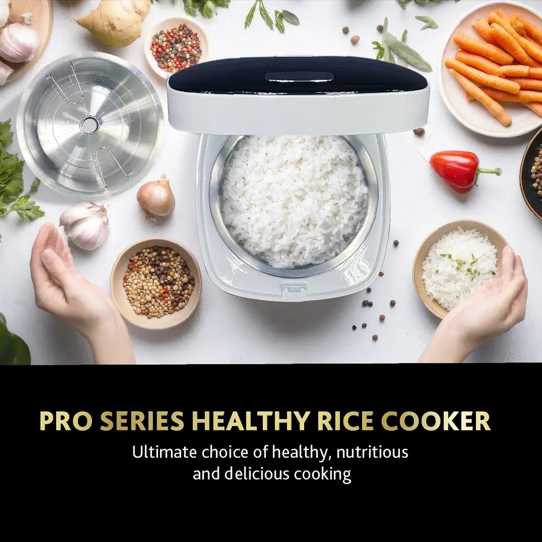 La gourmet Pro Series Healthy Rice Cooker 1.2L, Stainless Steel Inner ...