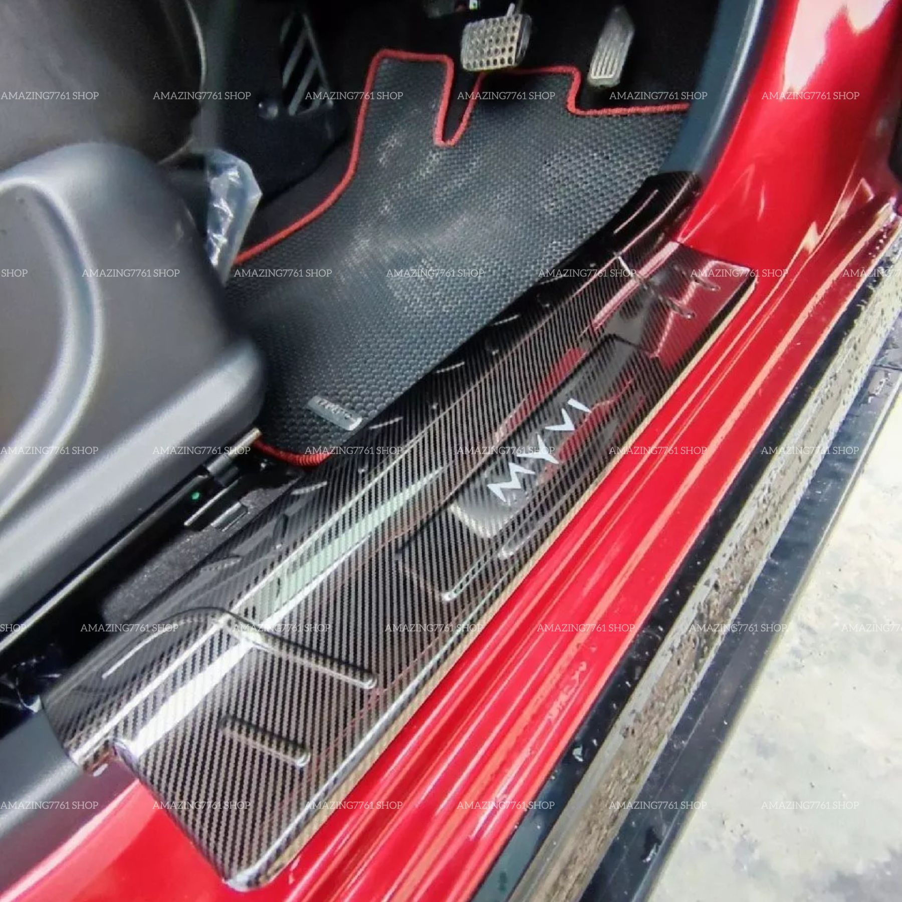 AMAZING PERODUA MYVI 2018-2024 CAR FULL CARBON LED DOOR STEP DOOR SIDE ...