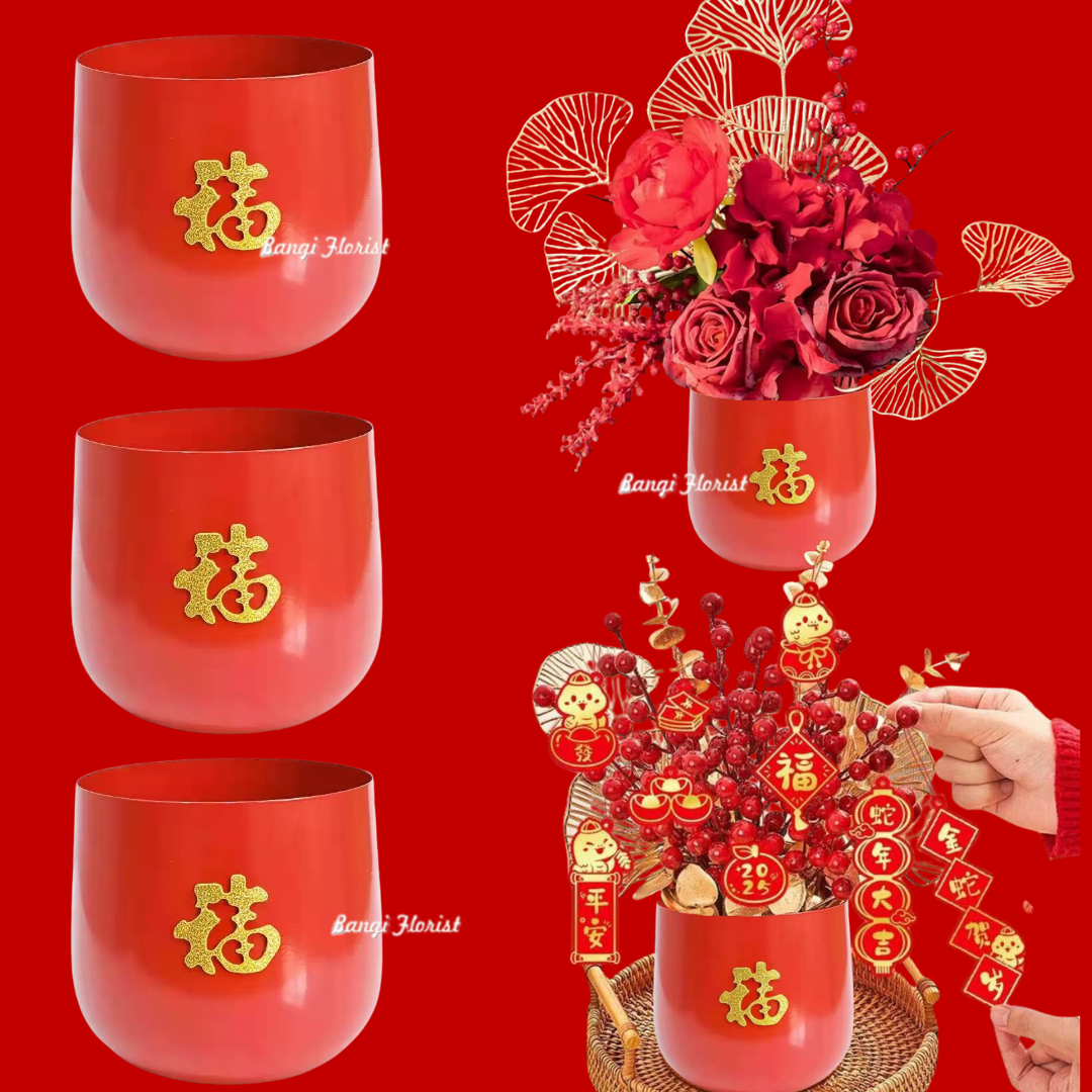 CNY BOX Flower Box Surprise Delivery Box Round Florist Box Kotak Bunga ...