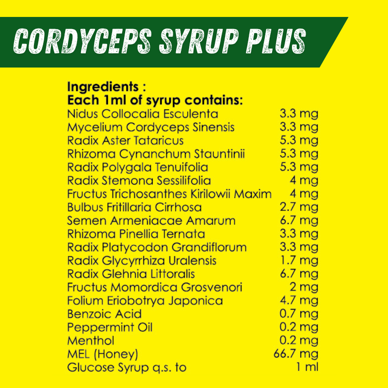 Timo Cordyceps Syrup Plus | cough | phlegm | sore throat | body ...