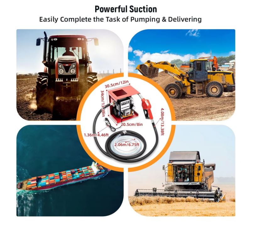 Electric Portable Diesel Transfer Pump Self-Priming Diesel / Kerosene ...