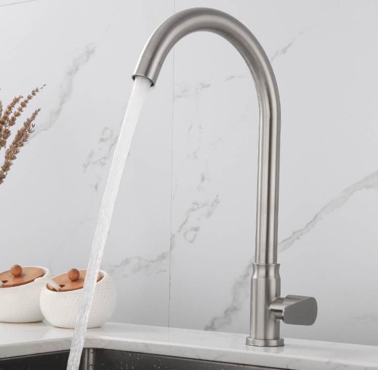 SUS304 Stainless Steel Kitchen Stand Faucet Flexible 360 Swivel Pillar ...