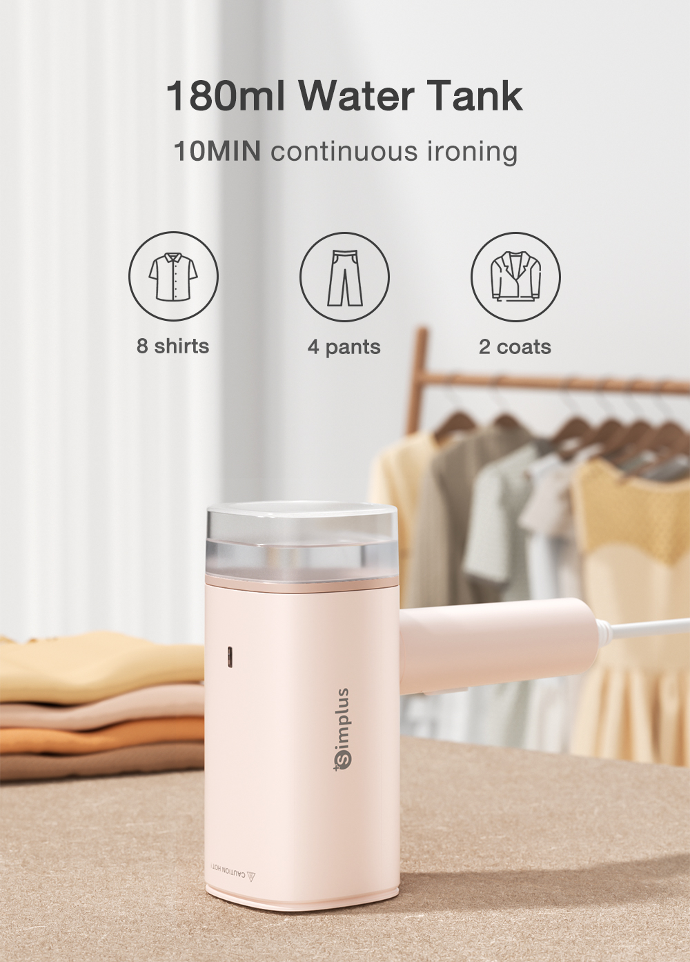 Simplus Portable Handheld Iron Garment Steamer (180ml/1200W) | Shopee ...